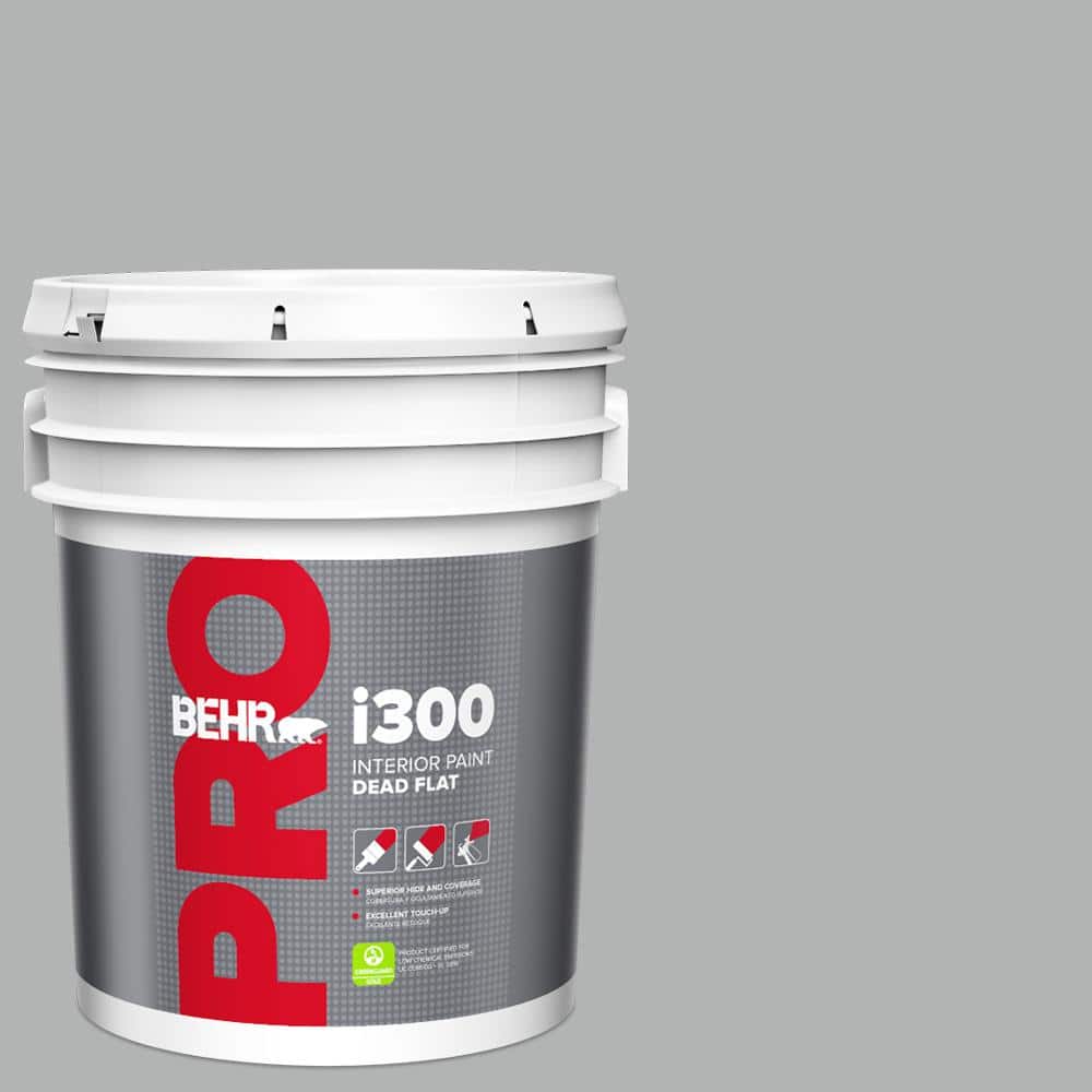 BEHR PRO 5 Gal. #PPU26-08 Silverstone Dead Flat Interior Paint PR31005 ...