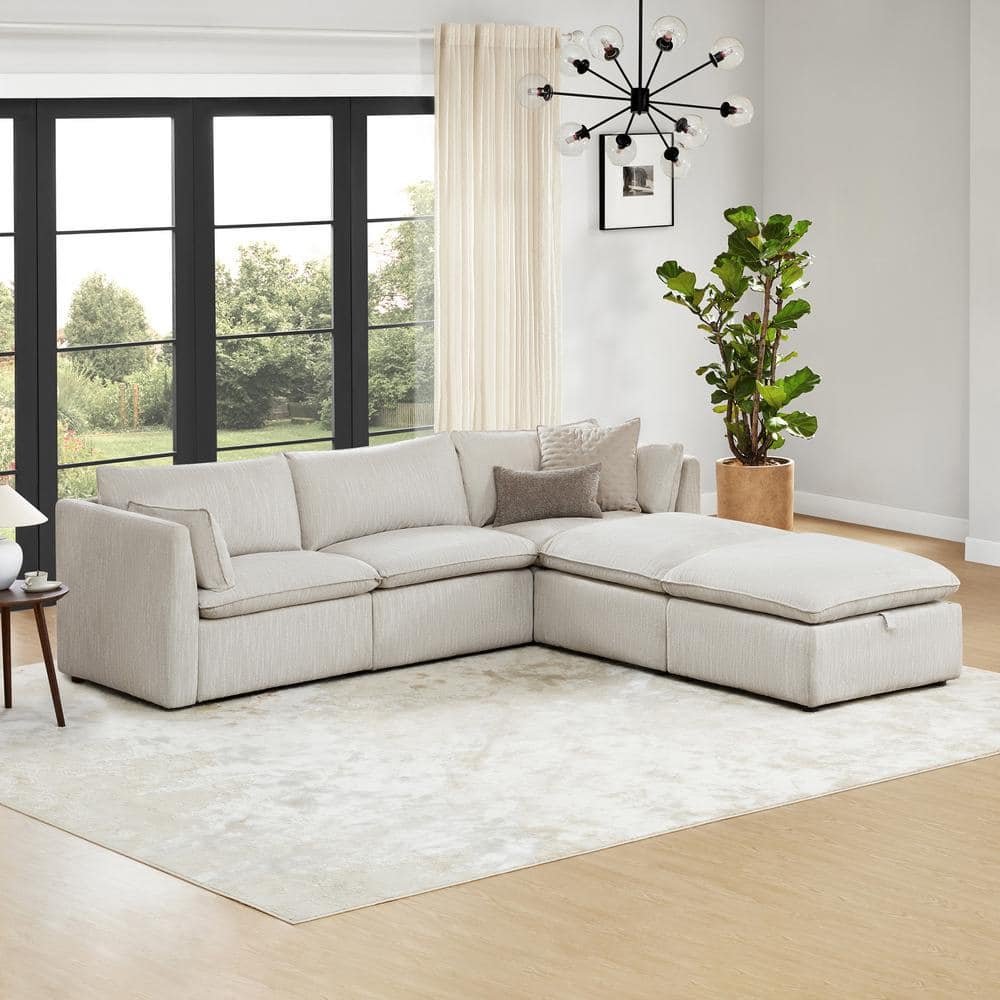 Spruce & Spring Nereidix 114 in. 5-Piece Fabric Modern Modular ...