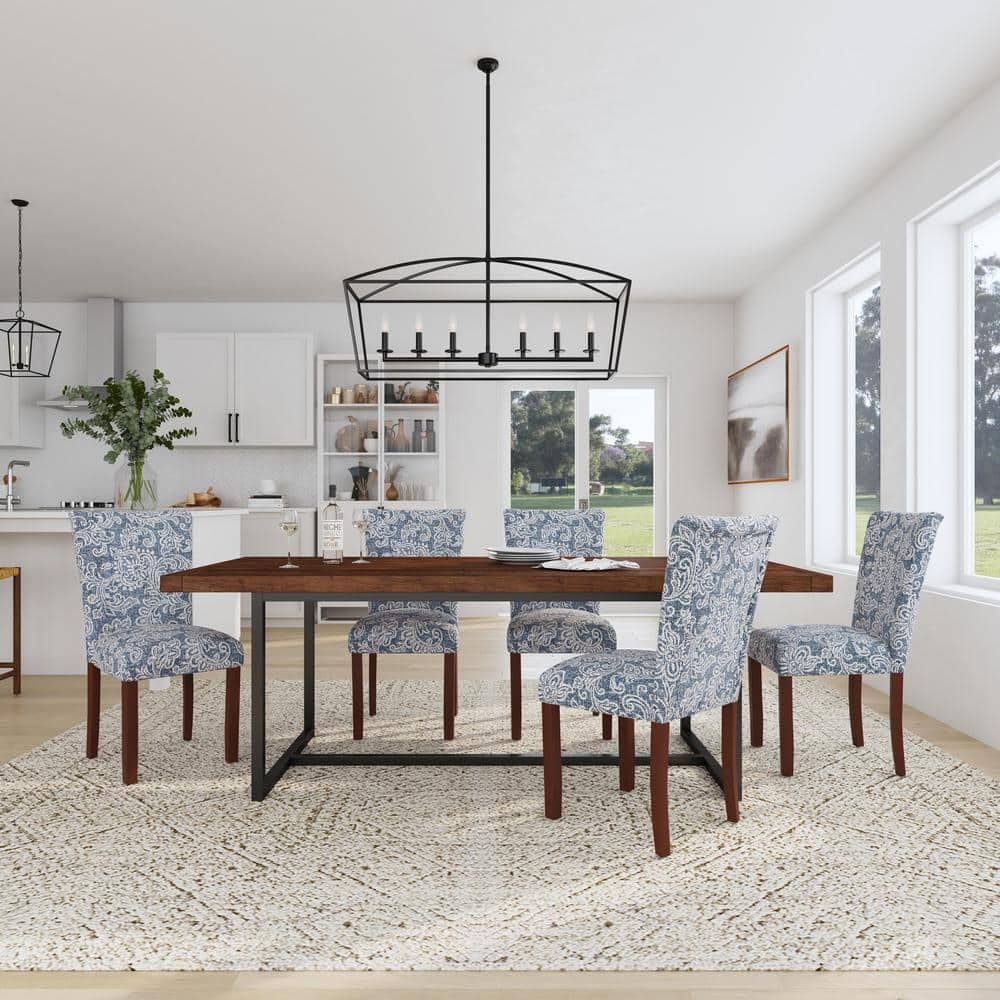 Homepop Classic Parsons Denim Jacobean Print Upholstered Dining Chair ...