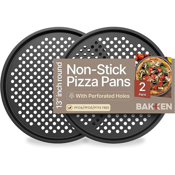 BakkenMaster 2 Piece Pizza Pan with Holes BAKPIZ28W - The Home Depot