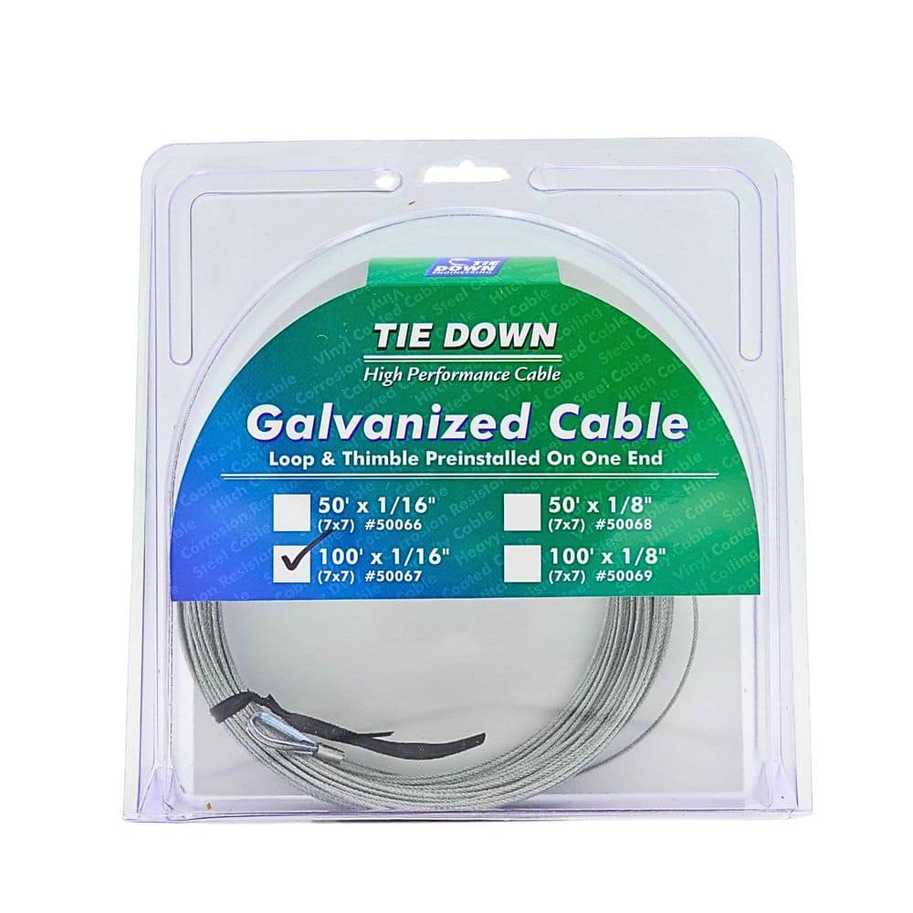 Tie Down 100 ft. 1/6 in. Galvanized Cable Roof Safety Tool 50067 - The ...