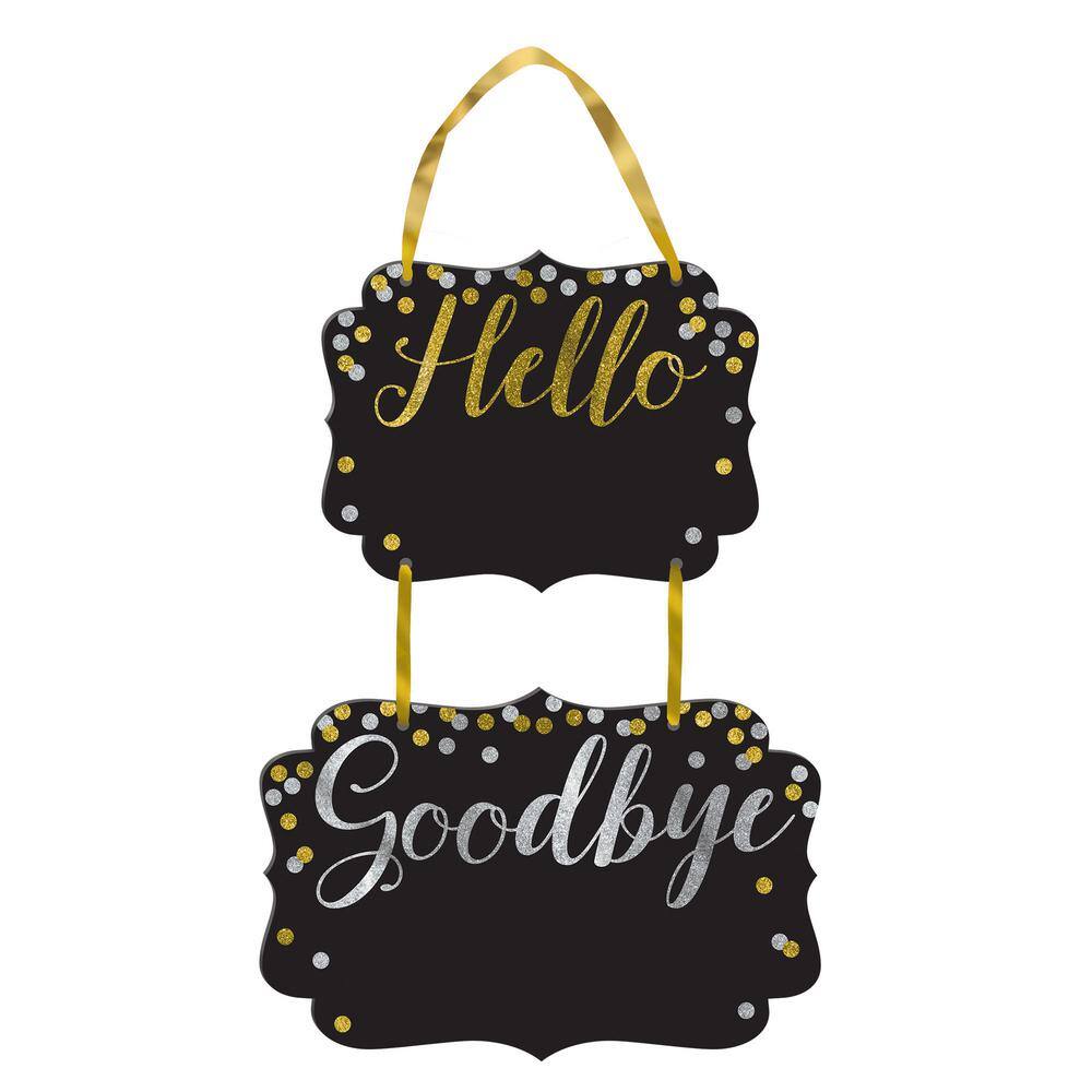 Amscan New Year's 14 in. Hello, Goodbye Chalkboard (4-Pack) 241898 ...