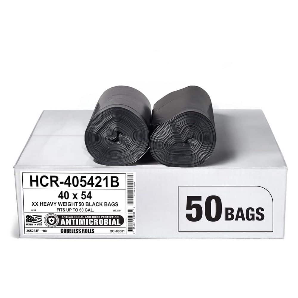 Aluf Plastics High Density Trash Bags, 55 60 Gal. 50 Count, 21 Micron ...