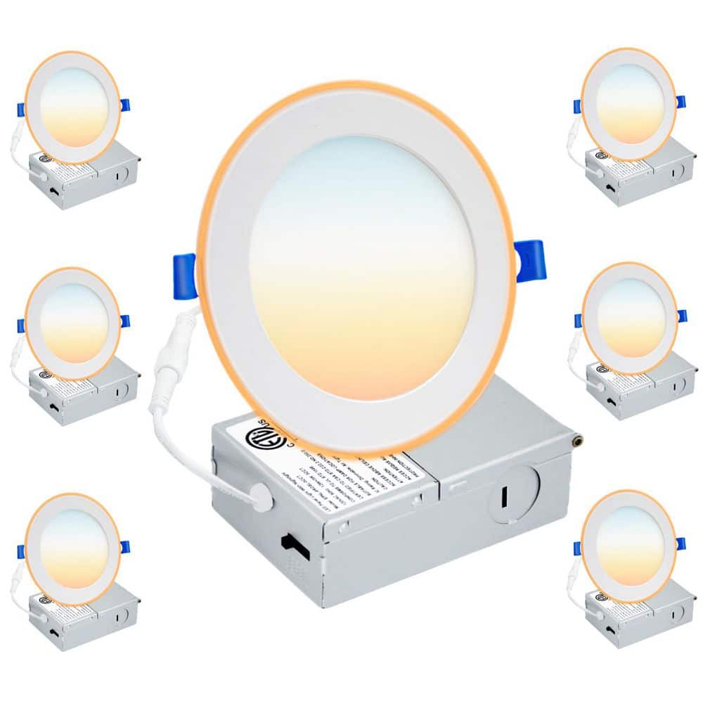 KOAOEIRS 6 in. Adjustable 5CCT Can less 0-10 Dimmable w/Night Light ...