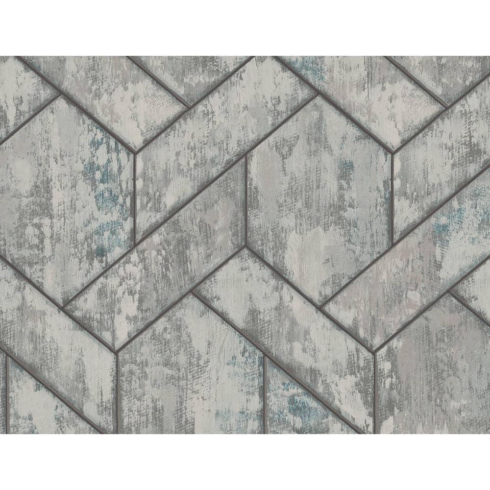 Seabrook Designs 60.75 sq. ft. Metallic Blue Smoke Tiling Paper ...