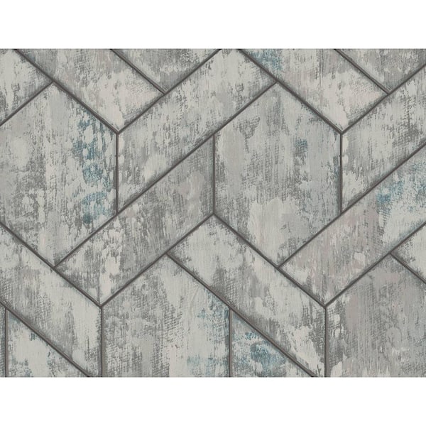 Seabrook Designs 60.75 sq. ft. Metallic Blue Smoke Tiling Paper ...