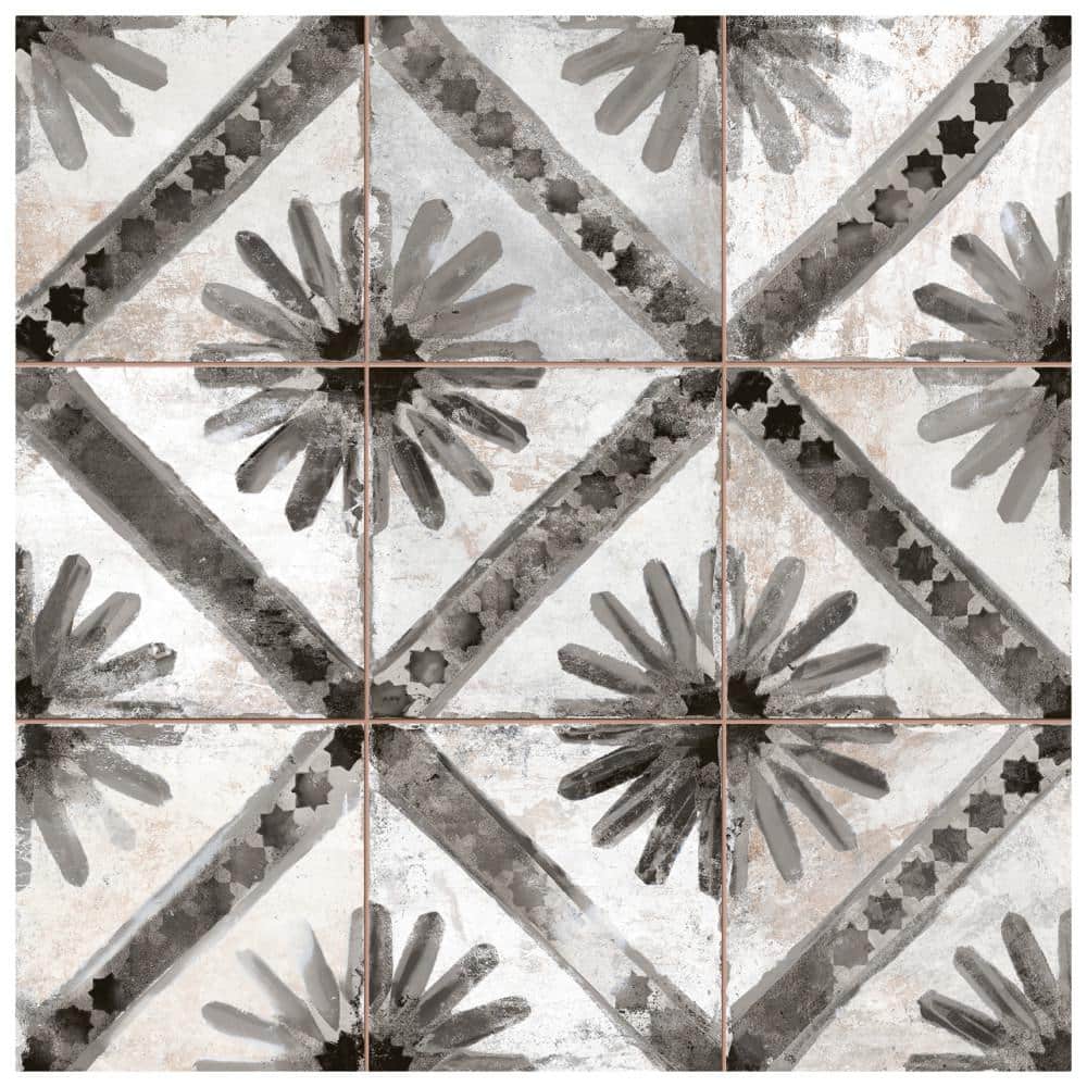 Merola Tile Harmonia Kings Marrakech Black 13 in. x 13 in. Ceramic ...