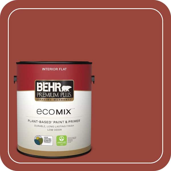 BEHR PREMIUM PLUS 1 gal. #S-H-190 Antique Red Flat EcoMix Plant-Based ...