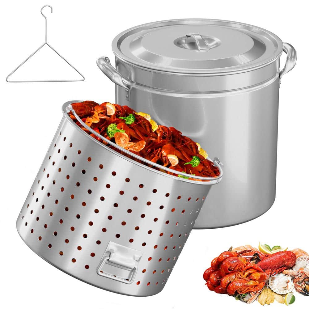 Karl home 82 qt. 3-Piece Stainless Steel Stock Pots with Strainer ...