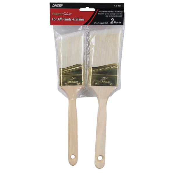 Linzer 2 in. and 2.5 in. Angle Sash Polyester Paint Brush Set (2-Piece ...
