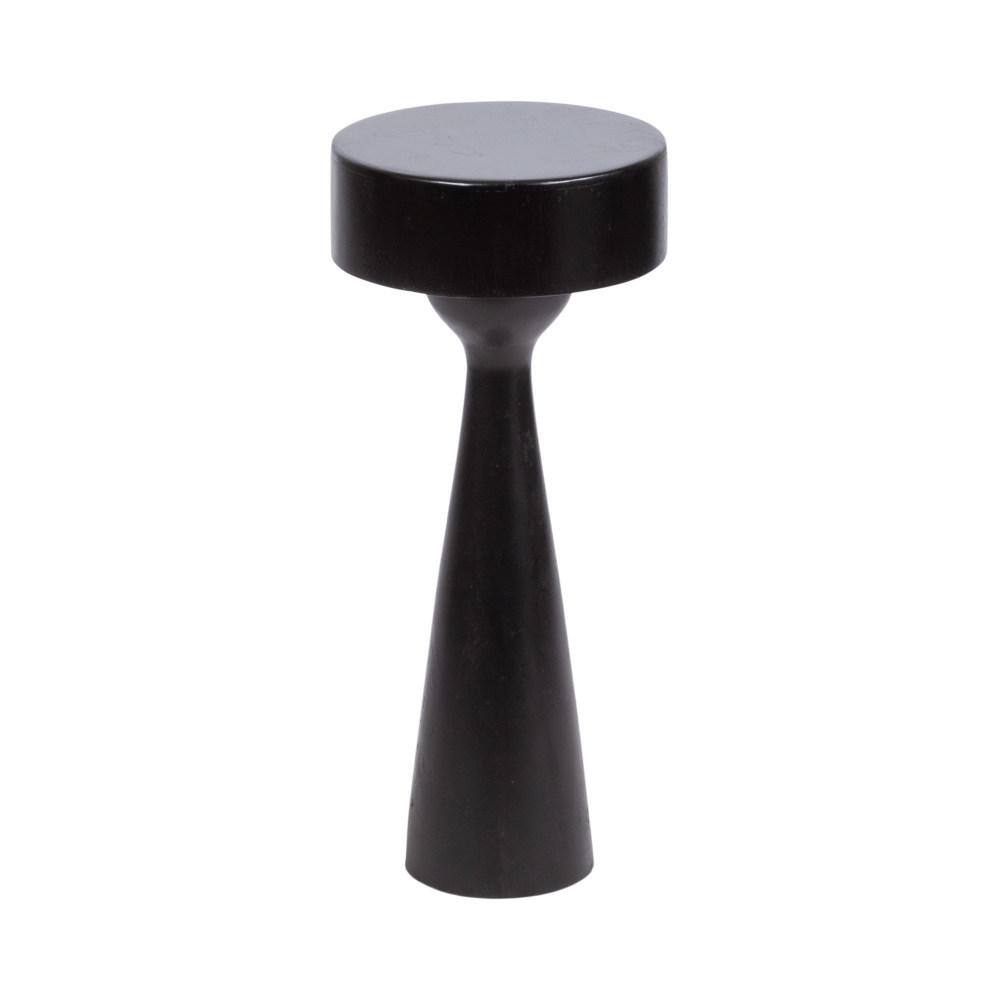 Kate and Laurel Solbrett 9.5 in. Black Round Solid Wood End Table ...