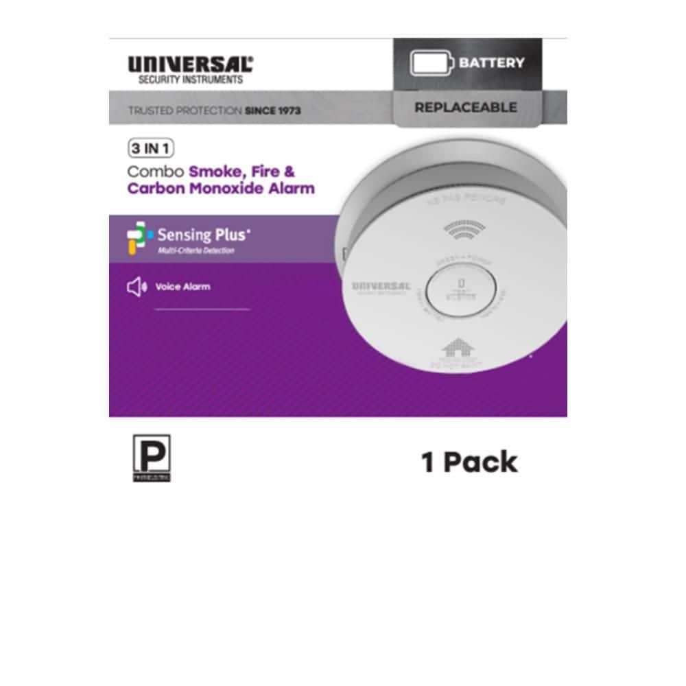 Universal Sercurity Instruments Smoke and Carbon Monoxide Alarm, 3-Year ...