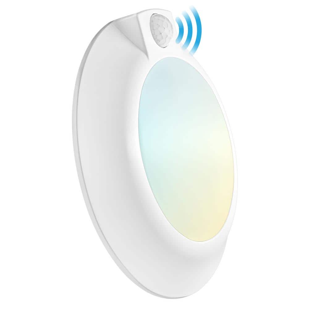 LUXRITE 6 In. LED Disk Light, Flush Mount with Motion Sensor 3CCT ...