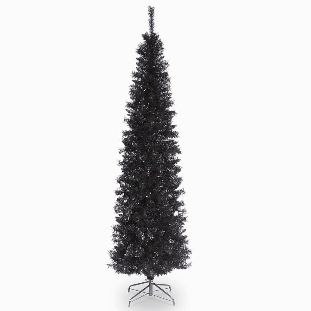 National Tree Company 7 ft. Black Tinsel Tree TT33-704-70 - The Home Depot