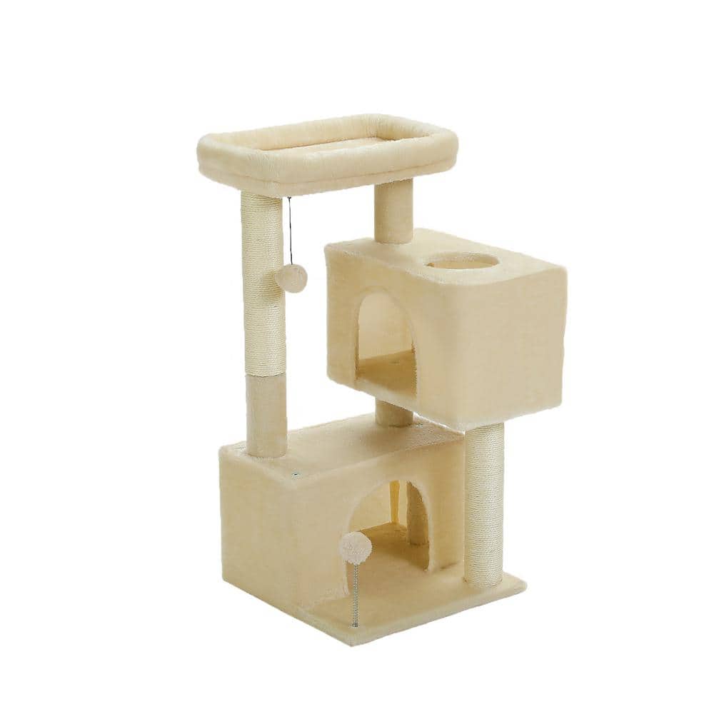 cenadinz Small to Medium Cats Modern Design Cat Tree in Beige ...
