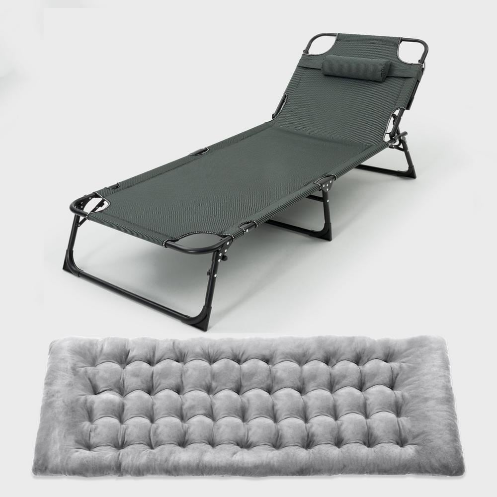 Misopily 72.8 in. Oxford fabric Adjustable 4-Position Folding Camping ...