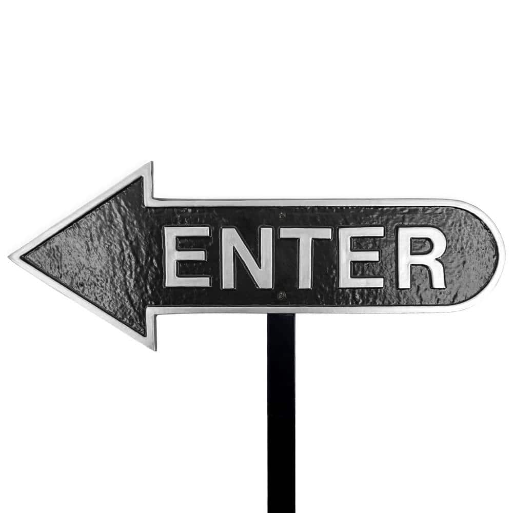 Montague Metal Products 6" x 15.5" Left Arrow Enter Statement Plaque ...