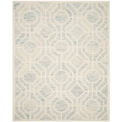 SAFAVIEH Cambridge Light Blue/Ivory 3 ft. x 5 ft. Border Distressed ...