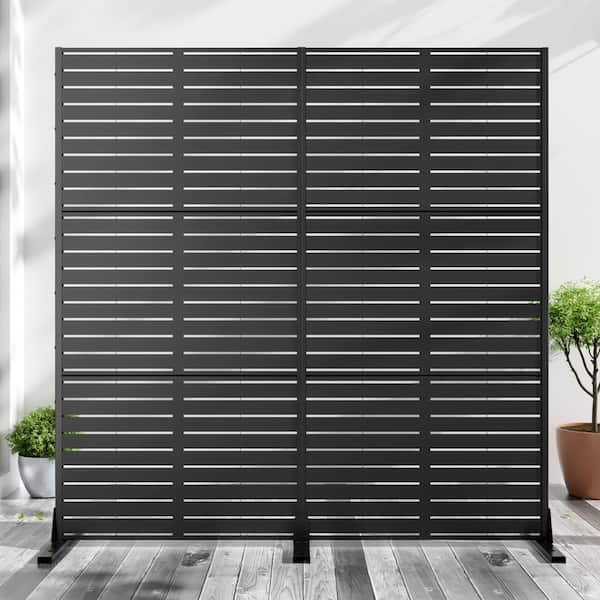 PexFix 6 ft. x4 ft. Black Outdoor Metal Galvanized Privacy Screen Fence ...