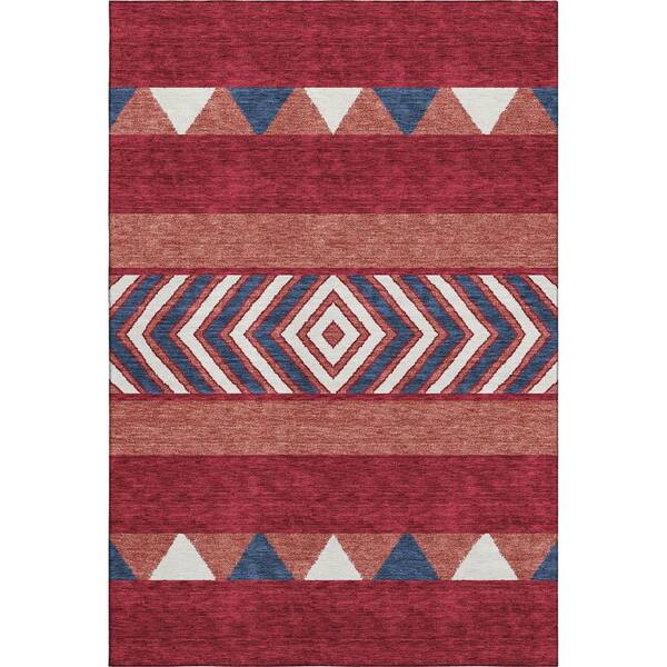 Addison Rugs Mayfield Premium Machine Washable Abstract AMF965 Red 9 ft ...