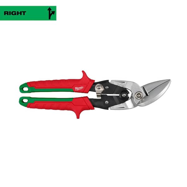 Milwaukee 10 in. Right-Cut Offset Aviation Snips 48-22-4552 - The Home ...