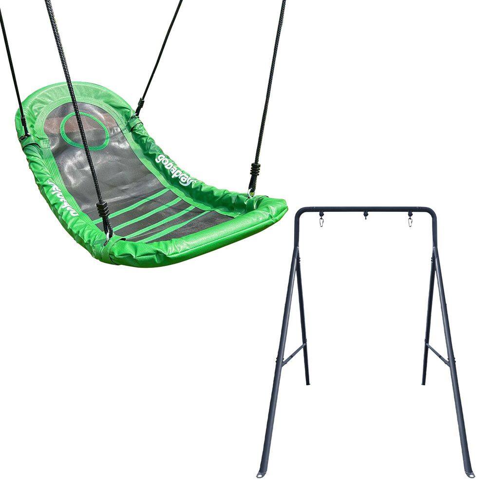 Outdoor Toddler/Bucket Swing Set Frame with Bars and Boat Swing ...