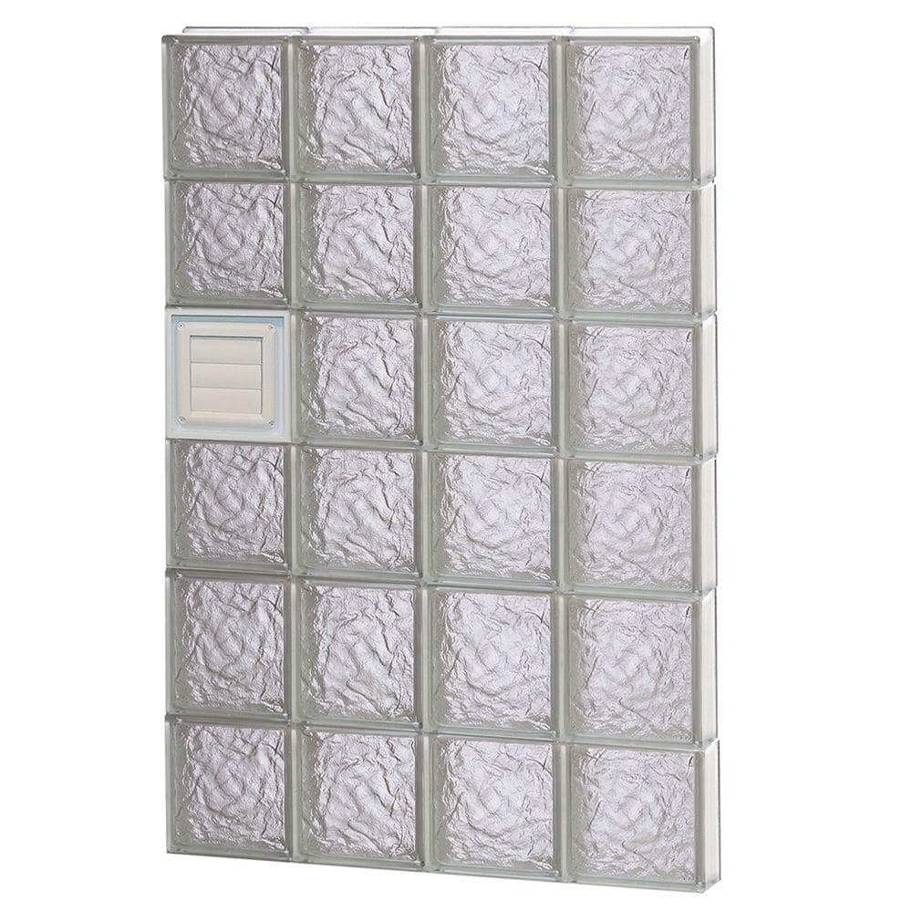 Clearly Secure 31 in. x 46.5 in. x 3.125 in. Frameless Ice Pattern ...