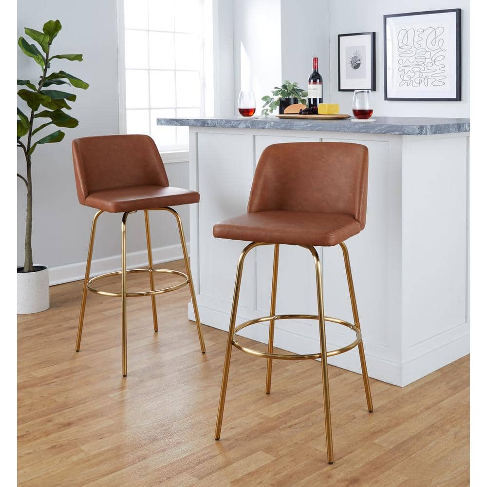 Camel faux leather bar stool store