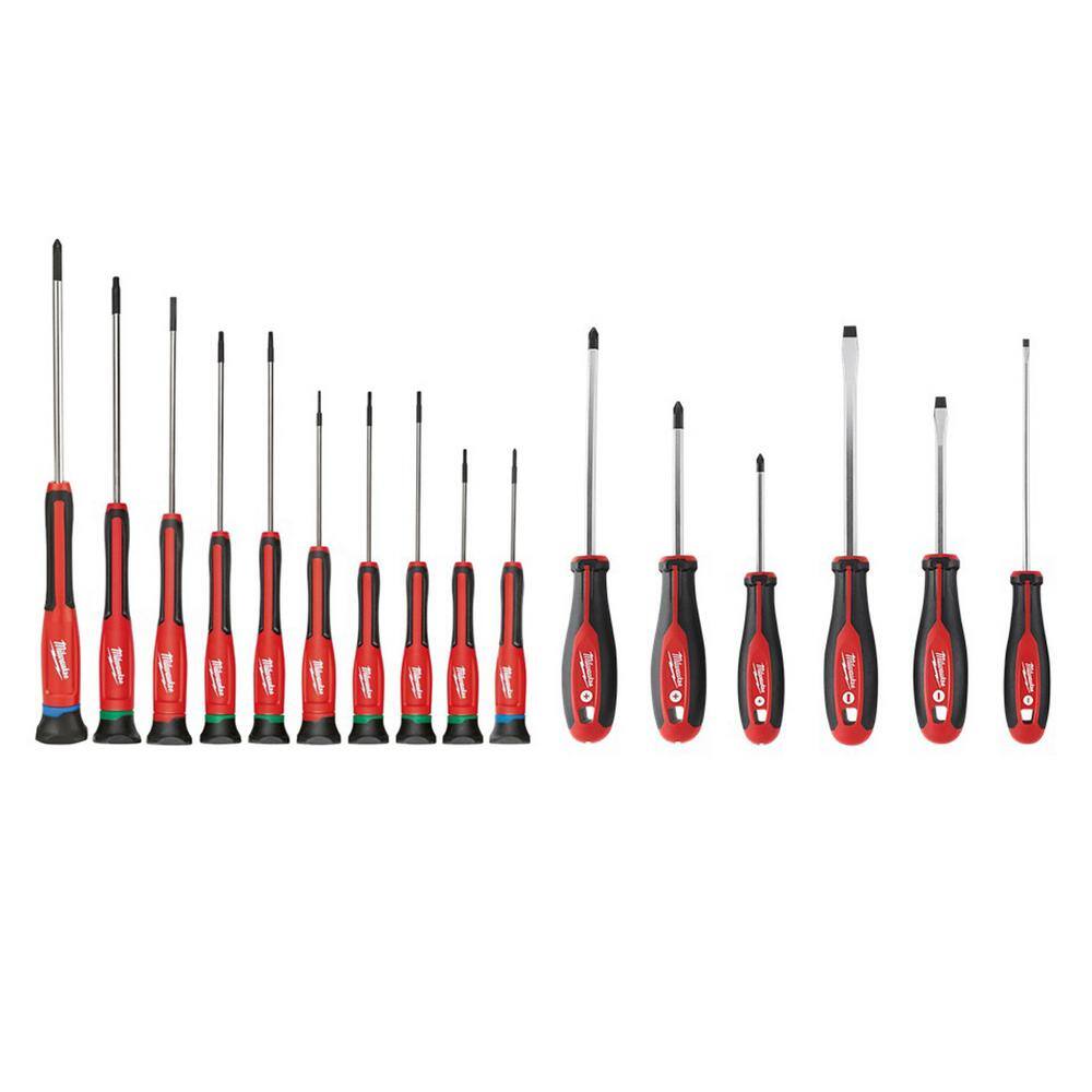 Milwaukee 16-Piece Screwdriver Set with Precision Screwdrivers 48-22 ...
