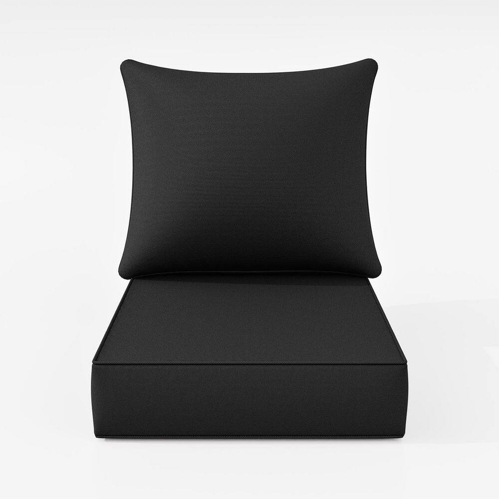 WNP 24 in. x 24 in. Deep Seat Outdoor Lounge Cushion with Backrest ...