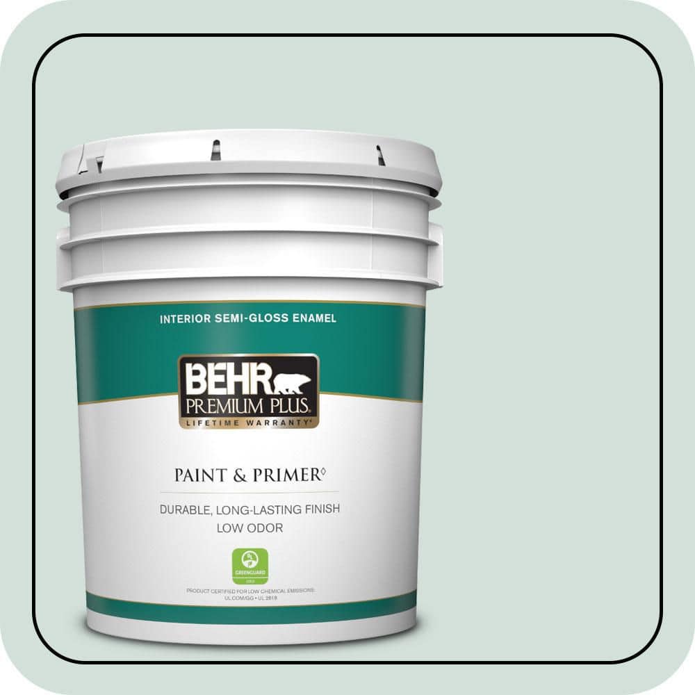BEHR PREMIUM PLUS 5 Gal. #S430-1A Reflecting Moment Semi-Gloss Enamel ...
