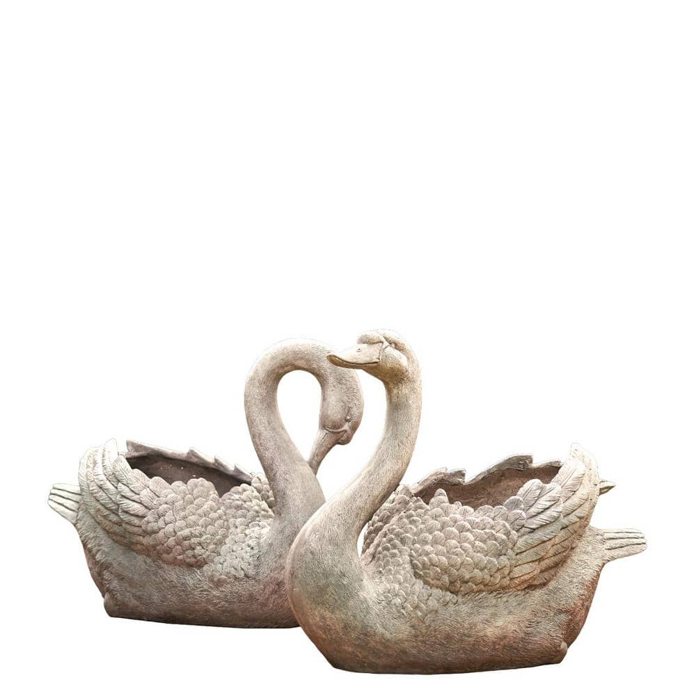 Zaer Ltd. International Magnesium Swan Planters (Set of 2) ZR145470-SET ...