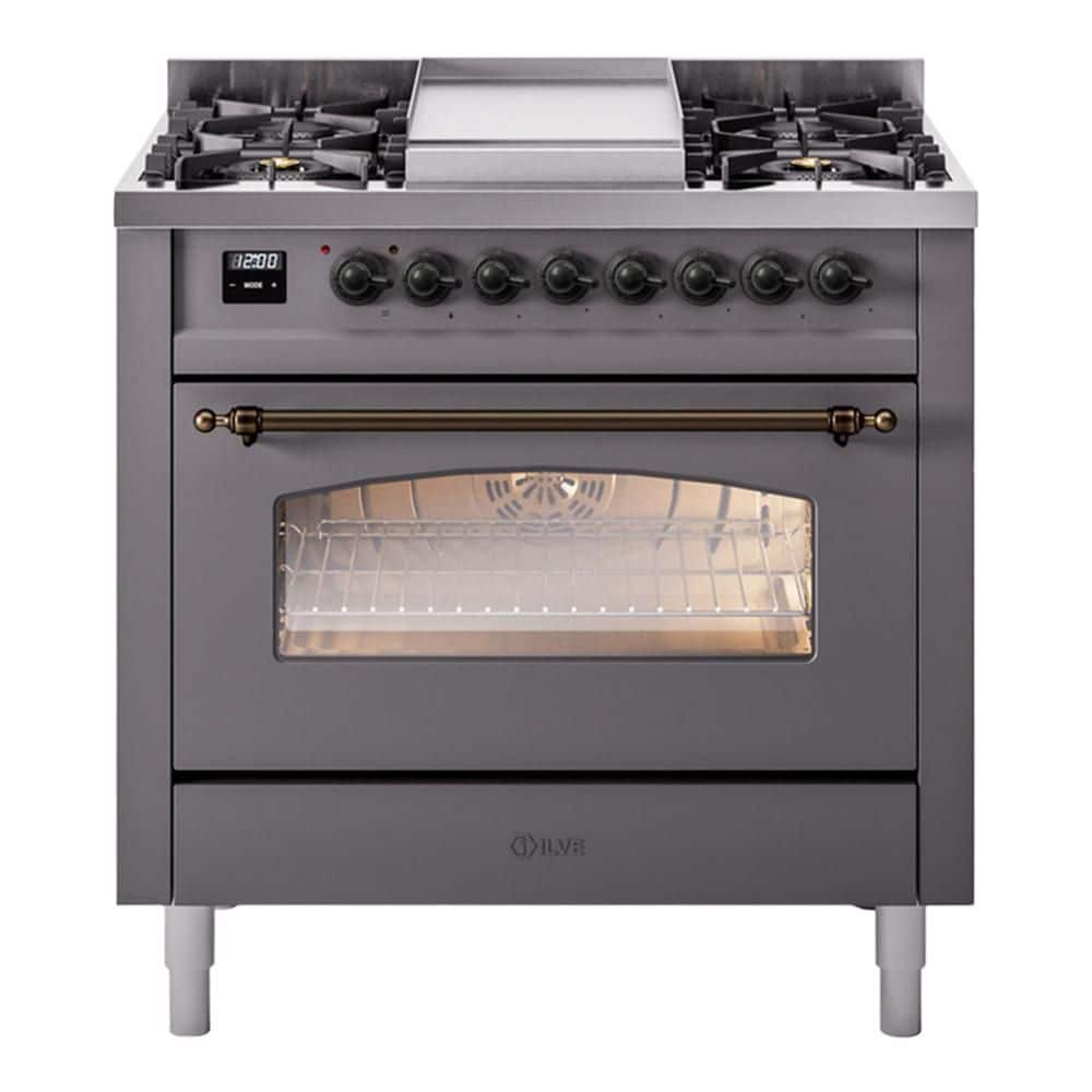 ILVE Nostalgie II 36 in. Dual Fuel Natural Gas Range with 6 Burners ...