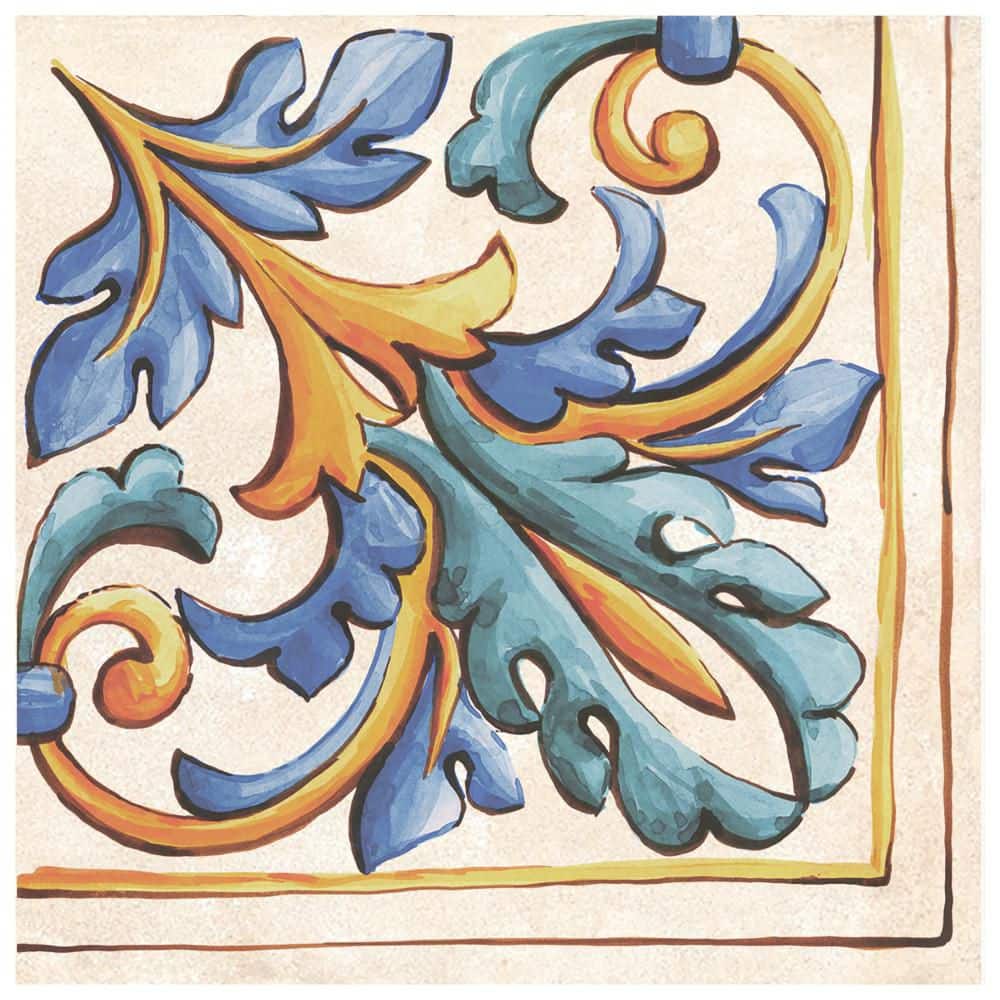 Merola Tile Toscana Giotto Decoro Mix 8 in. x 8 in. Porcelain Floor and ...