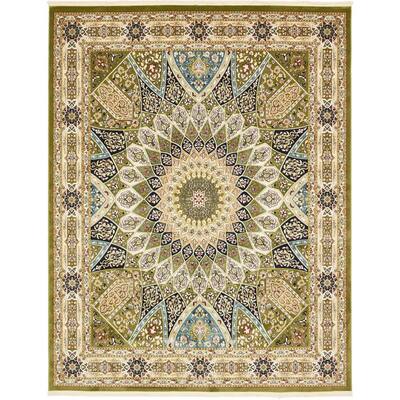 Unique Loom Narenj Adams Green 3' 0 x 13' 0 Runner Rug-3135759 - The ...