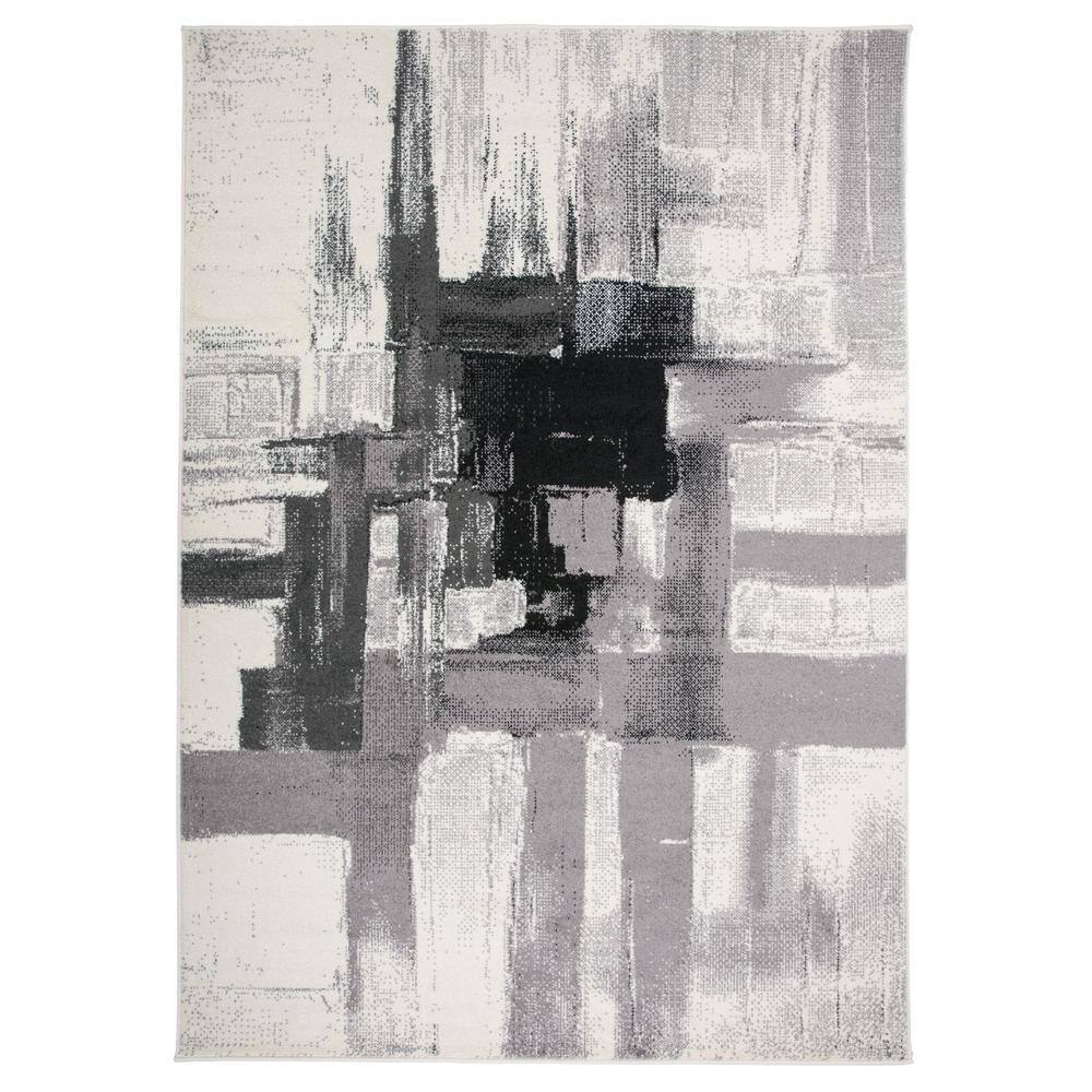 World Rug Gallery Modern Contemporary Abstract Black 7 ft. 10 in. x 10 ...