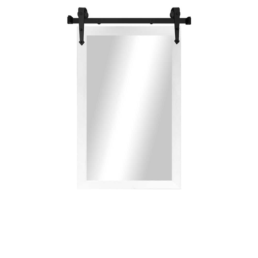 Rayne Mirrors (33 in. W x 48 in. H) White Modern Rustic Vertical Mirror ...