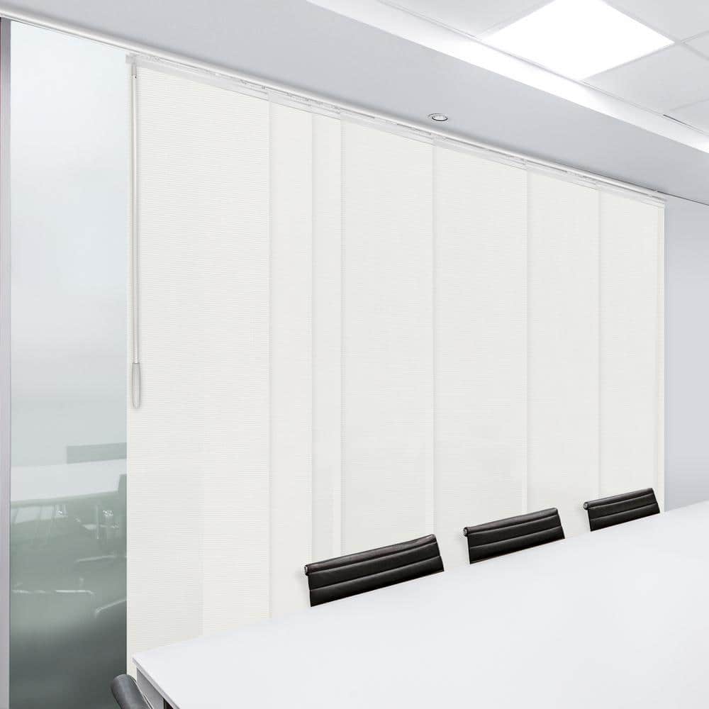 EMOH Dove 110 in.- 153 in. W x 116 in. L Adjustable 7-Panel White ...