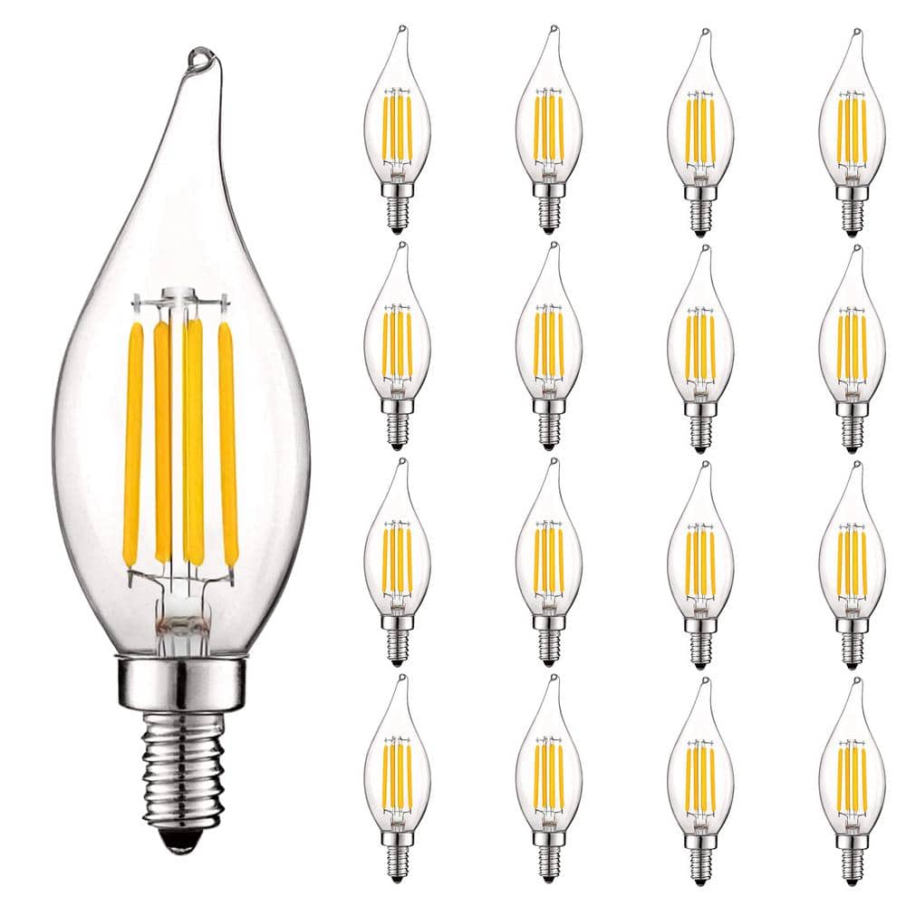 LUXRITE 60-Watt Equivalent CA11 Dimmable Vintage Edison LED Light Bulb ...