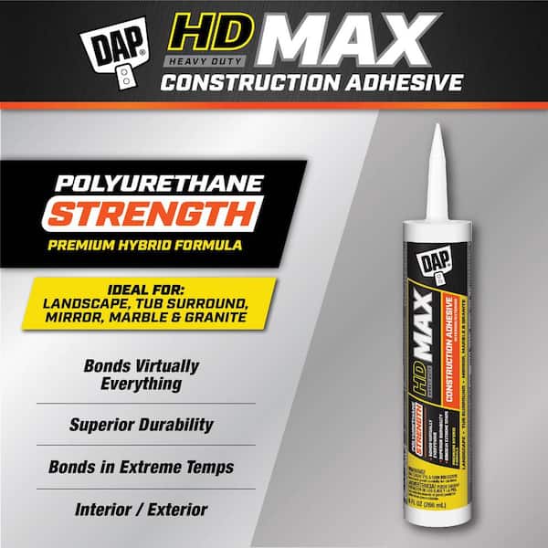 DAP HD Max Construction Adhesive 9 oz. (12-Pack) 7079827511 - The Home ...