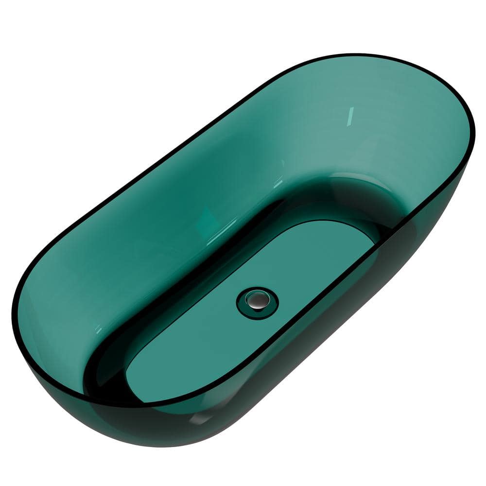 Boyel Living Modern 69 in. x 30 in. Soaking Transparent Resin Bathtub ...