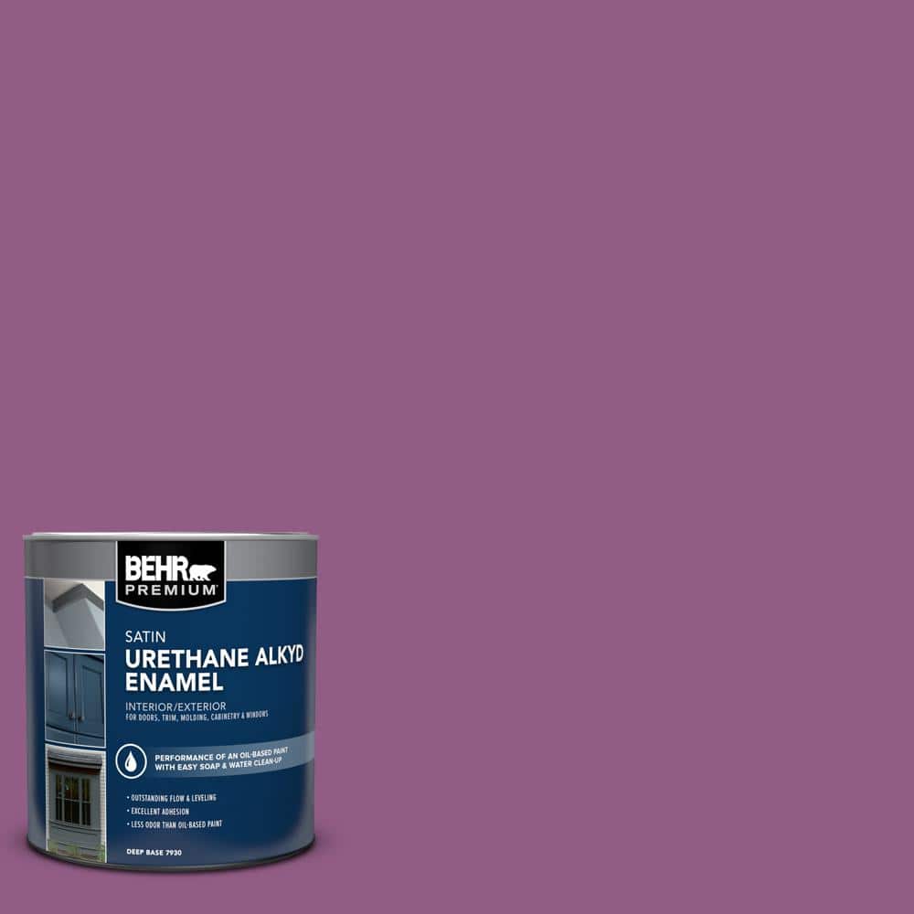 BEHR PREMIUM 1 qt. #OSHA-4 OSHA SAFETY PURPLE Satin Enamel Urethane ...