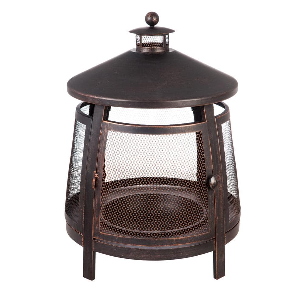 Evergreen Enterprises 22 in. Cast Iron Wood Burning Tall Fire Pit ...