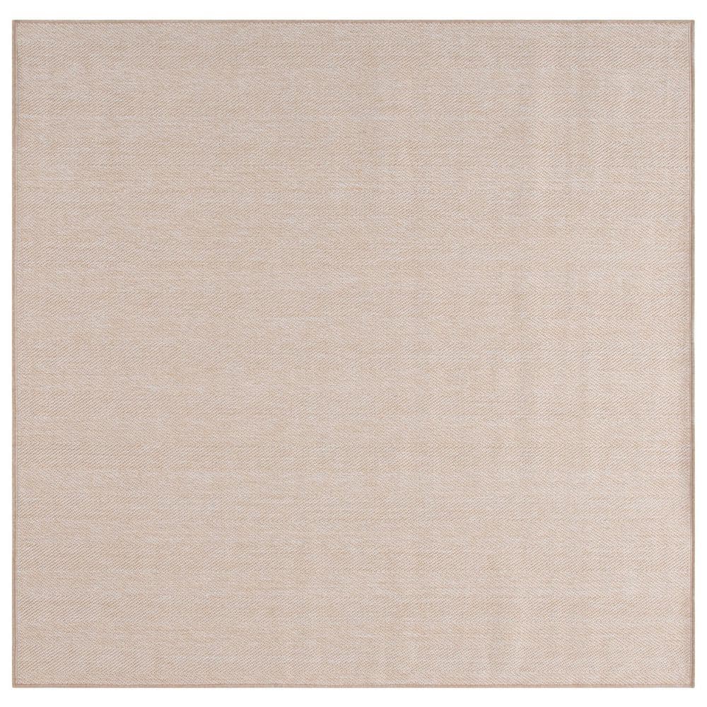 SAFAVIEH Sisal Performance 7 ft. x 7 ft. Beige Striped Chevron square ...