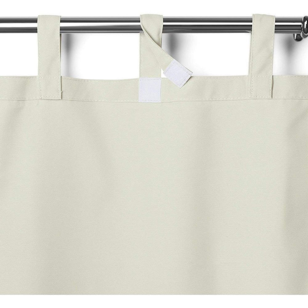 Pro Space Ivory Polyester 50 in. W x 82 in. L Tap Top Blackout Curtain ...