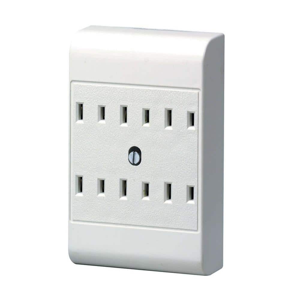 Commercial Electric 6-Outlet Adapter 49687-W R52-49687-00W - The Home Depot