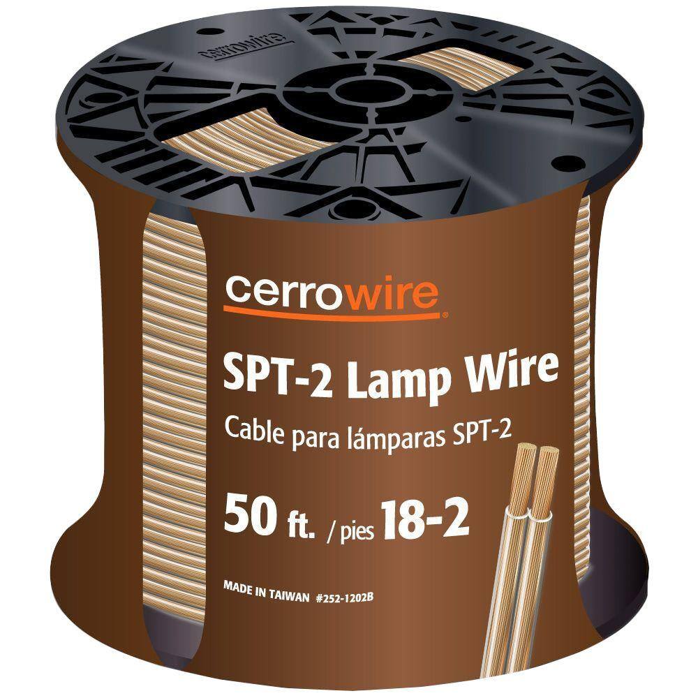 Cerrowire 50 ft. 18/2 Clear Stranded Copper Lamp Wire 252-1012BR - The ...