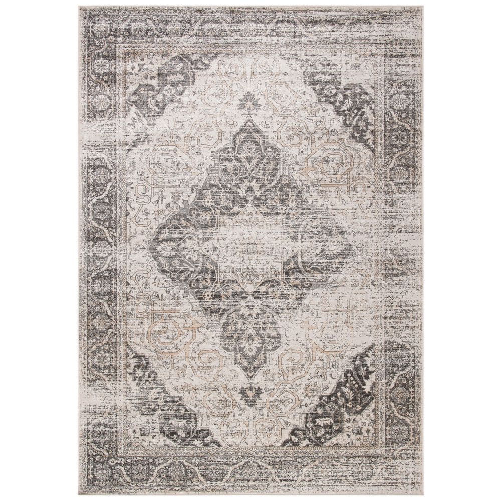 SAFAVIEH Atlas 3 ft. x 5 ft. Ivory/Beige Distressed Medallion Area Rug ...
