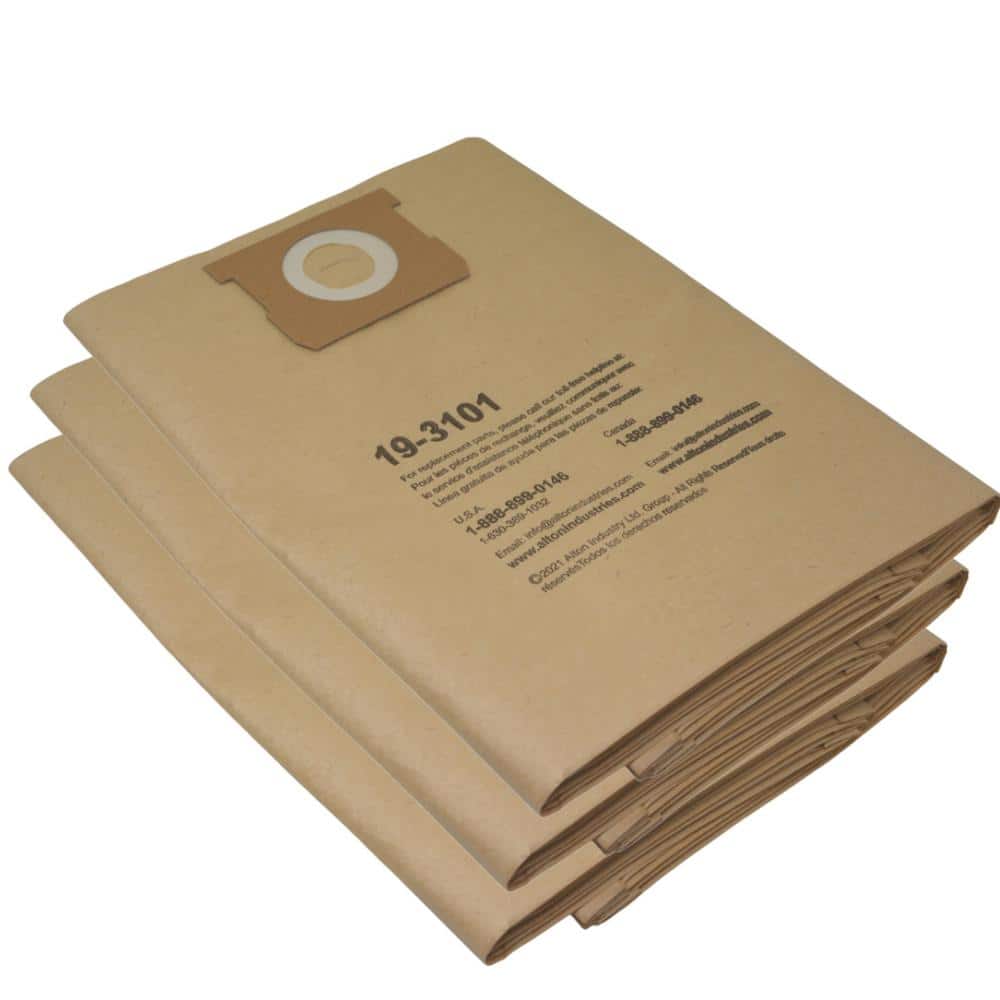 Universal Disposable Filter Dust Bag for 10 Gallon Wet/Dry Vacuum - 3 ...