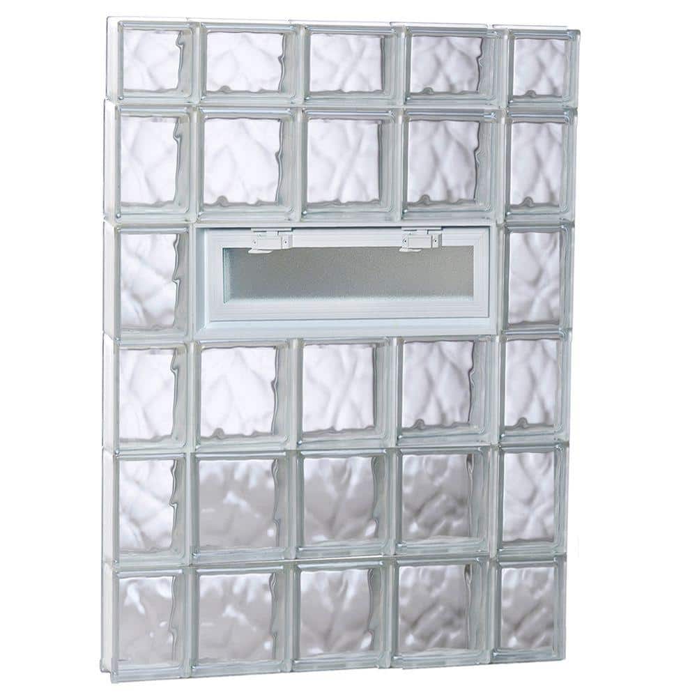 Clearly Secure 34.75 in. x 44.5 in. x 3.125 in. Frameless Wave Pattern ...